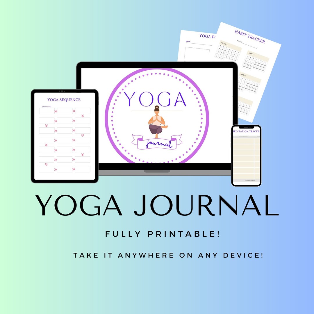 Yoga Journal, Printable Yoga Planner, Yoga Practice Log, Wellness ...