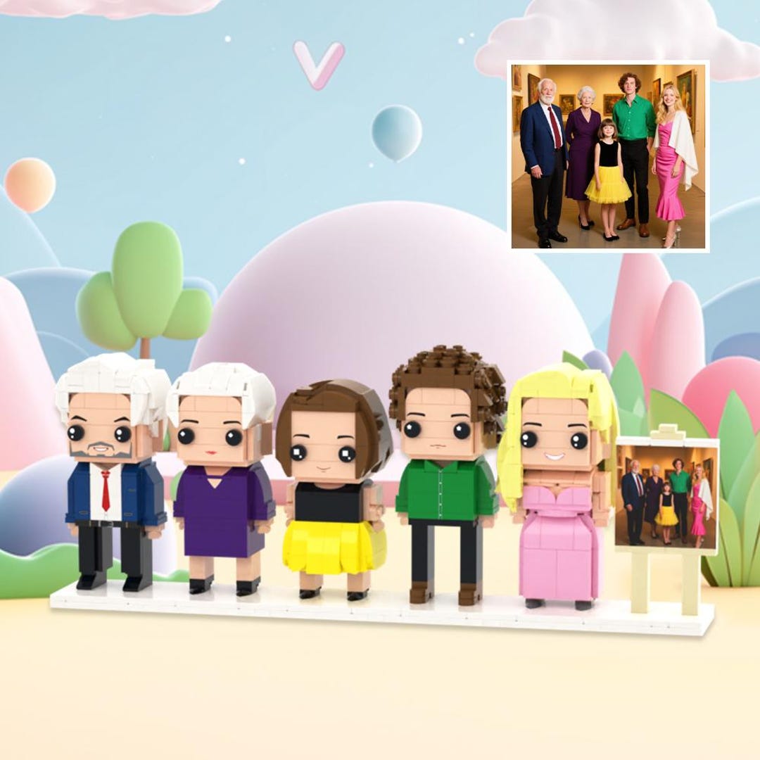 Custom Brick Family Figures: Personalized Photo Gift for Parents - Etsy