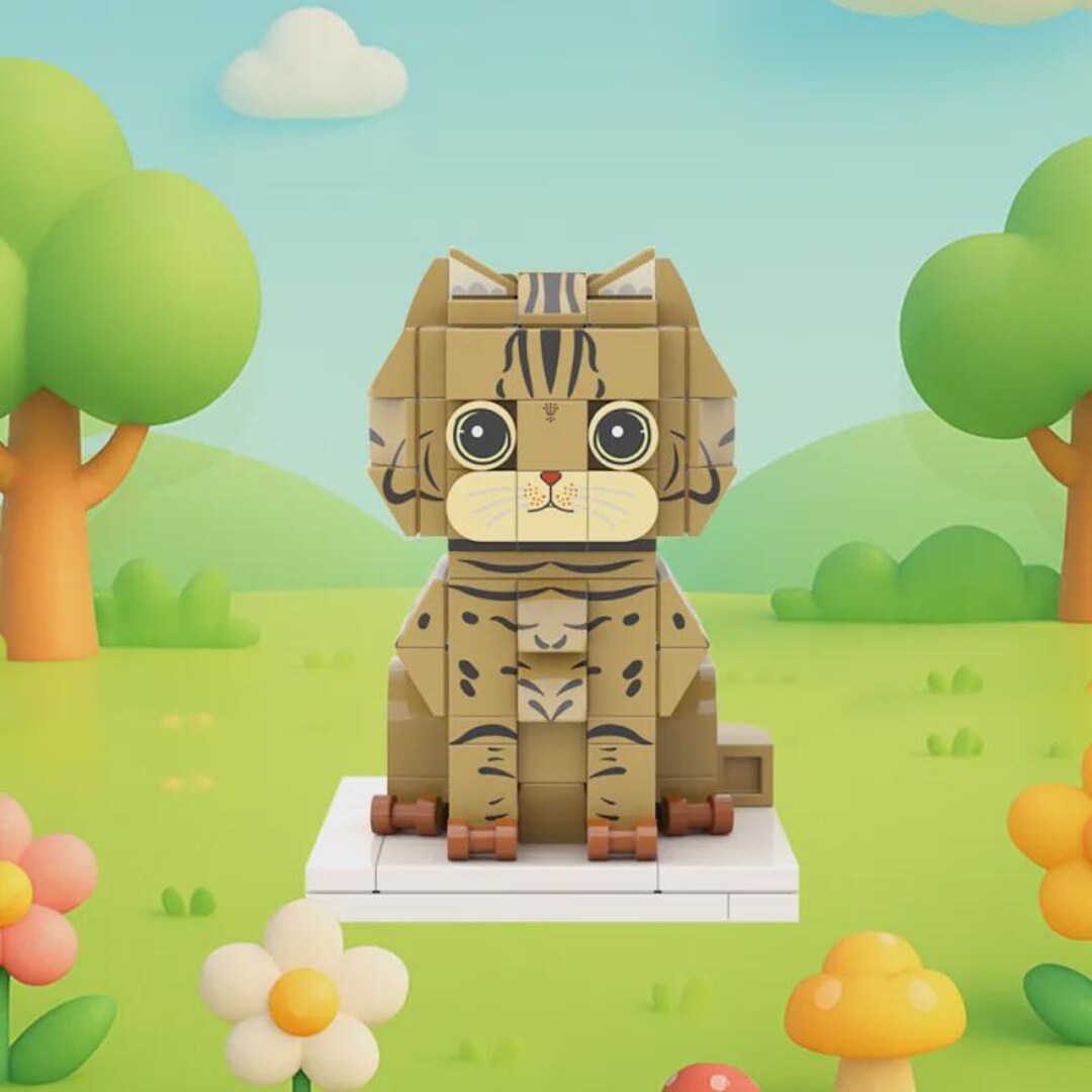 Custom Brick Cat Figure, Personalized Pet Keepsake Display - Etsy