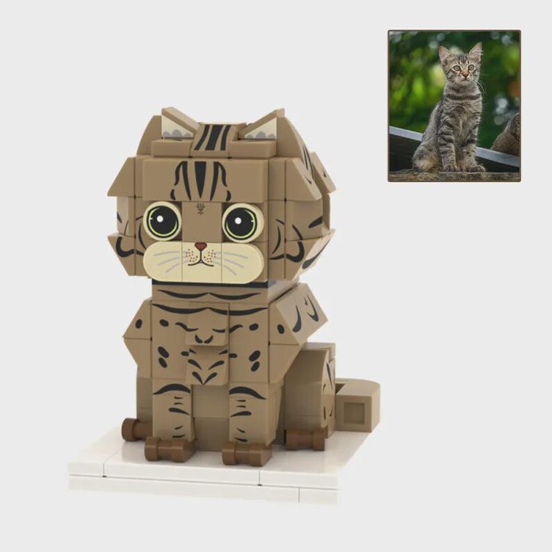 Custom Brick Cat Figure, Personalized Pet Keepsake Display - Etsy
