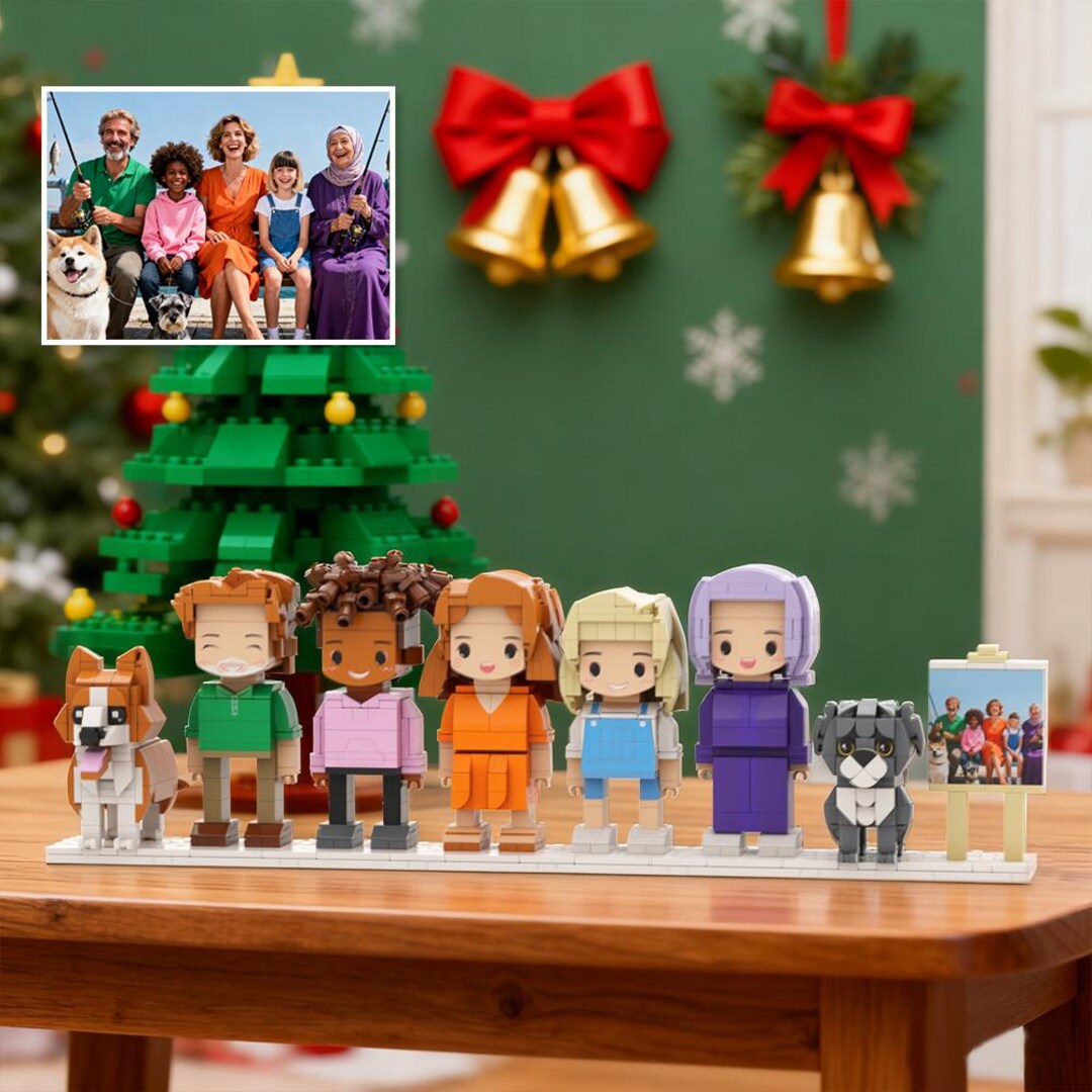 Custom Full Body Brick Figures With Pets, Personalized Cute Block ...