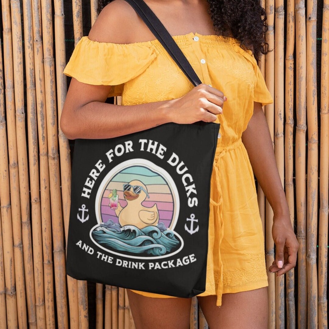 Cruising Ducks Black Bag, Here for the Ducks and the Drink Package Tote ...
