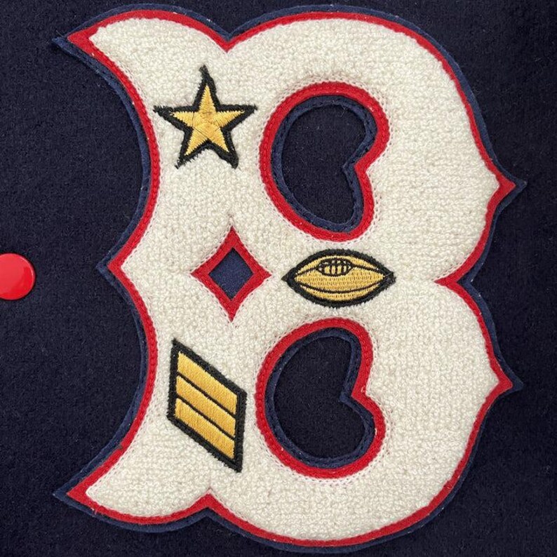 Men's Varsity Jacket Wool Leather Sleeves Embroidery Patches Road ...