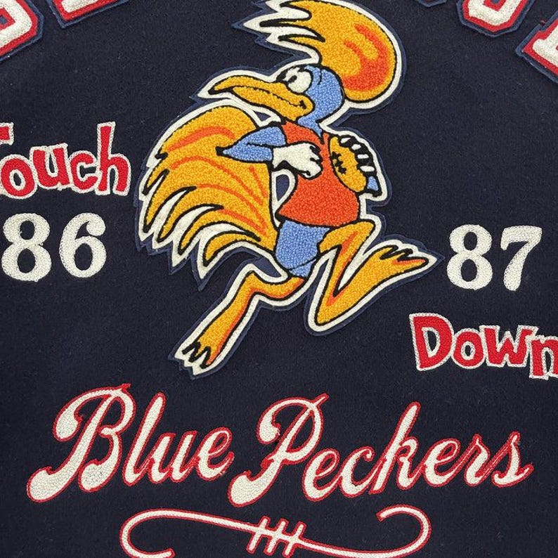 Men's Varsity Jacket Wool Leather Sleeves Embroidery Patches Road ...