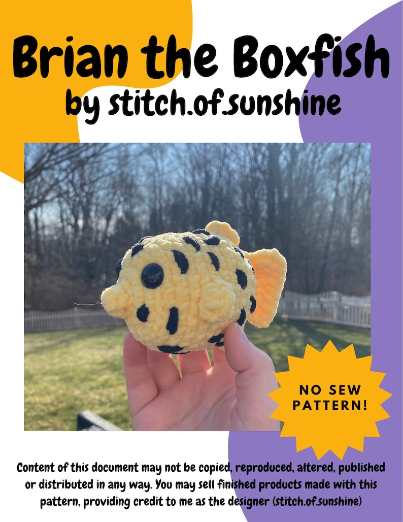 Brian the Boxfish No Sew Crochet Pattern - Etsy