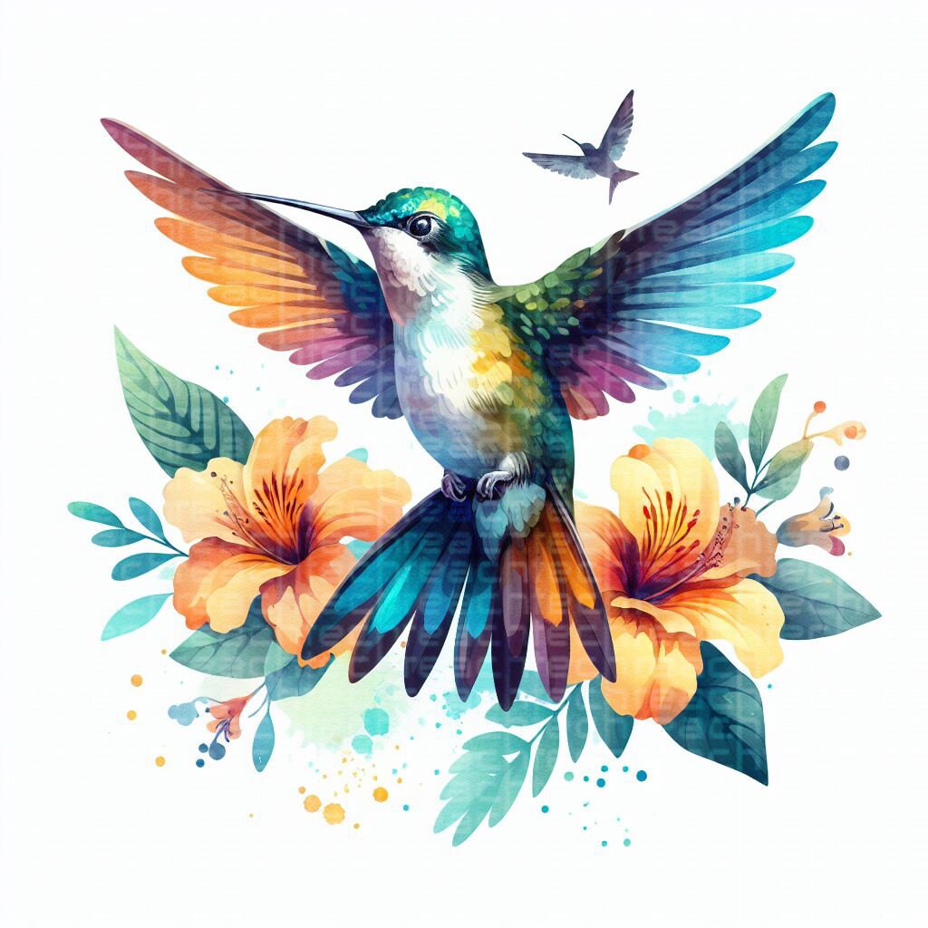 Hummingbird Set of 12 PNG Digital Images in High Quality, Ready to ...
