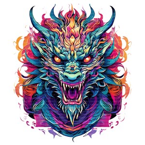 10 Dragon Profile Clipart, Chinese Dragon, Printable Watercolor Clipart ...