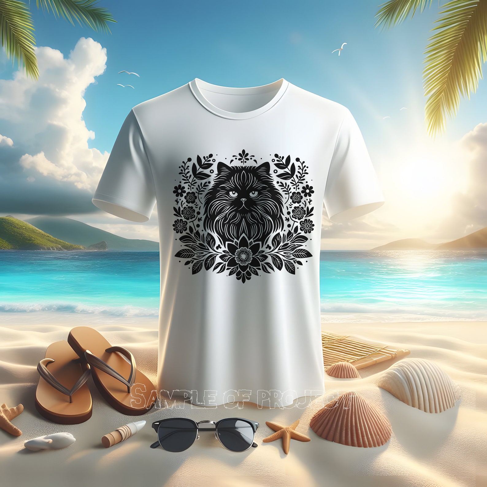 Floral Cat Silhouette Cat SVG Cat Head SVG Cat Face SVG Cat Cut Files ...