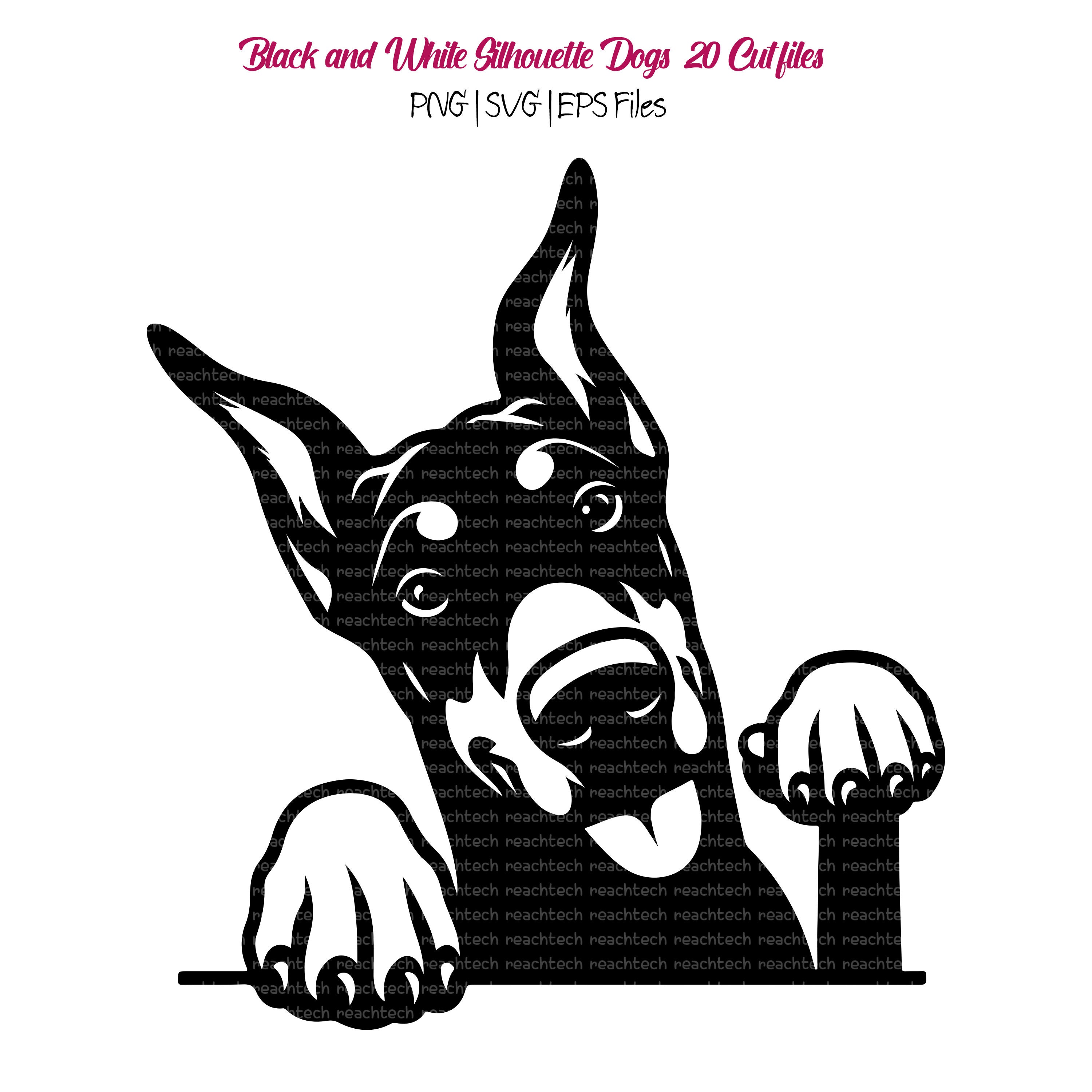 Silhouette Dogs SVG Bundle 20 Cut Files Art Unique Pet Portraits ...