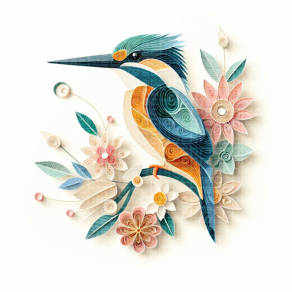 25 Quilling Birds Colorful Clip Art Digital Downloads Floral Paper Art ...