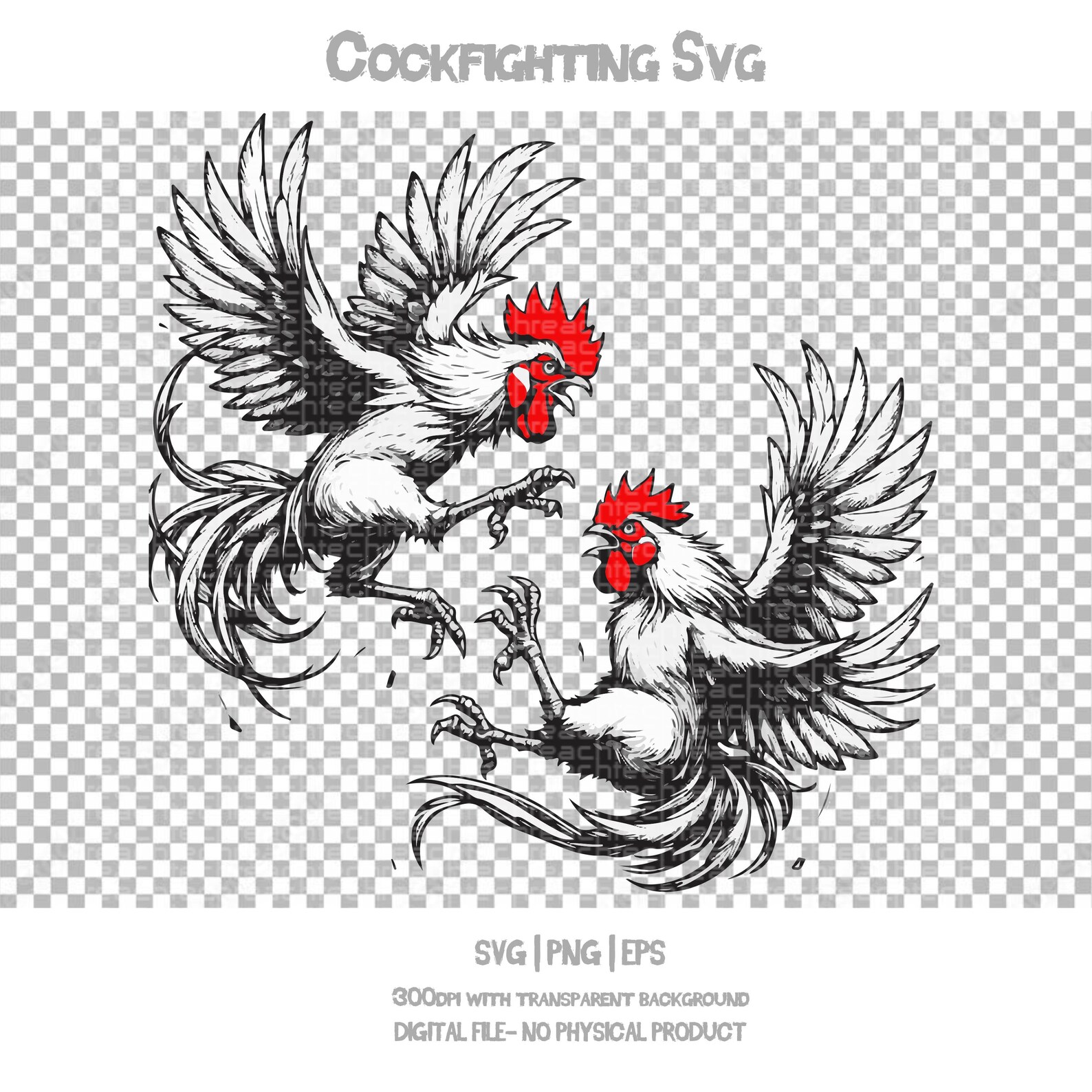 Cockfighting Svg Angry Rooster Svg for Cricut, Strong Chicken Png ...