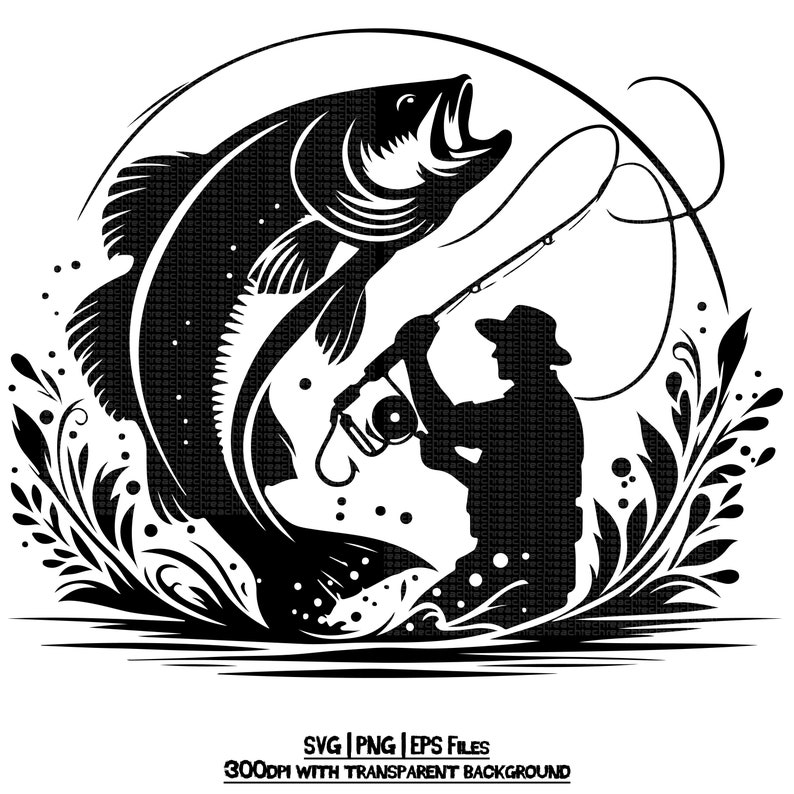 Trout Fishing Bundle Svg Png Eps, Fishing Svg, Rainbow Trout, Jumping ...