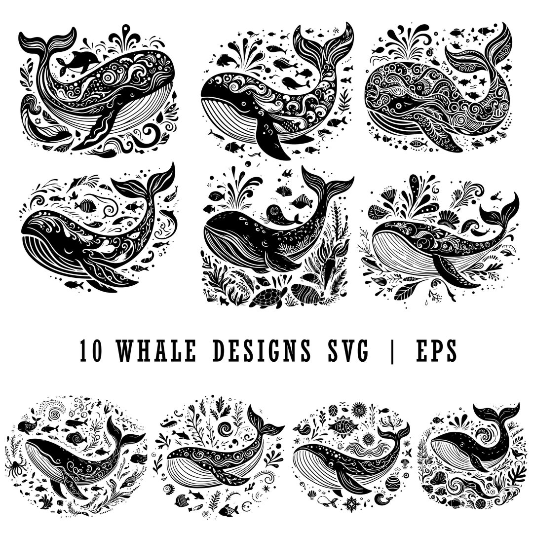 Whales Svg Whales Vector Whales Art Whales Png Whales Silhouette Whales ...