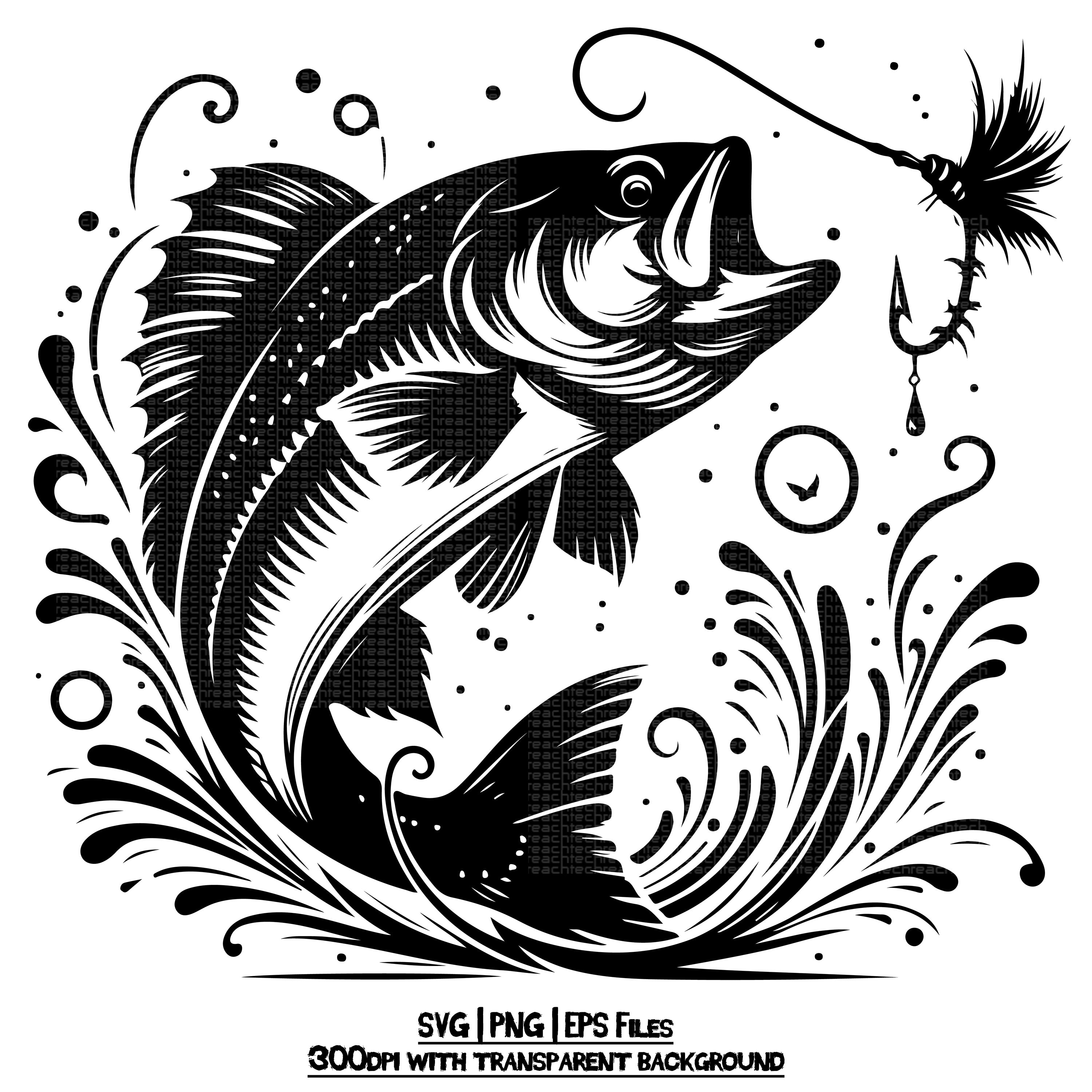 Trout Fishing Bundle Svg Png Eps, Fishing Svg, Rainbow Trout, Jumping ...