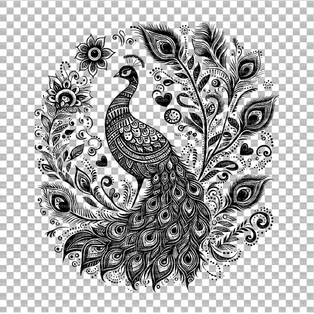 Peacock Graphic Design Files PNG, SVG & EPS Perfect for Shirts, Mugs ...