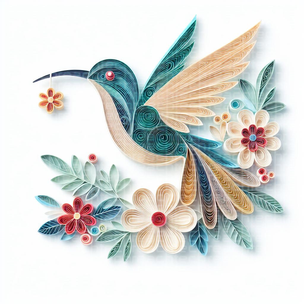25 Quilling Birds Colorful Clip Art Digital Downloads Floral Paper Art ...