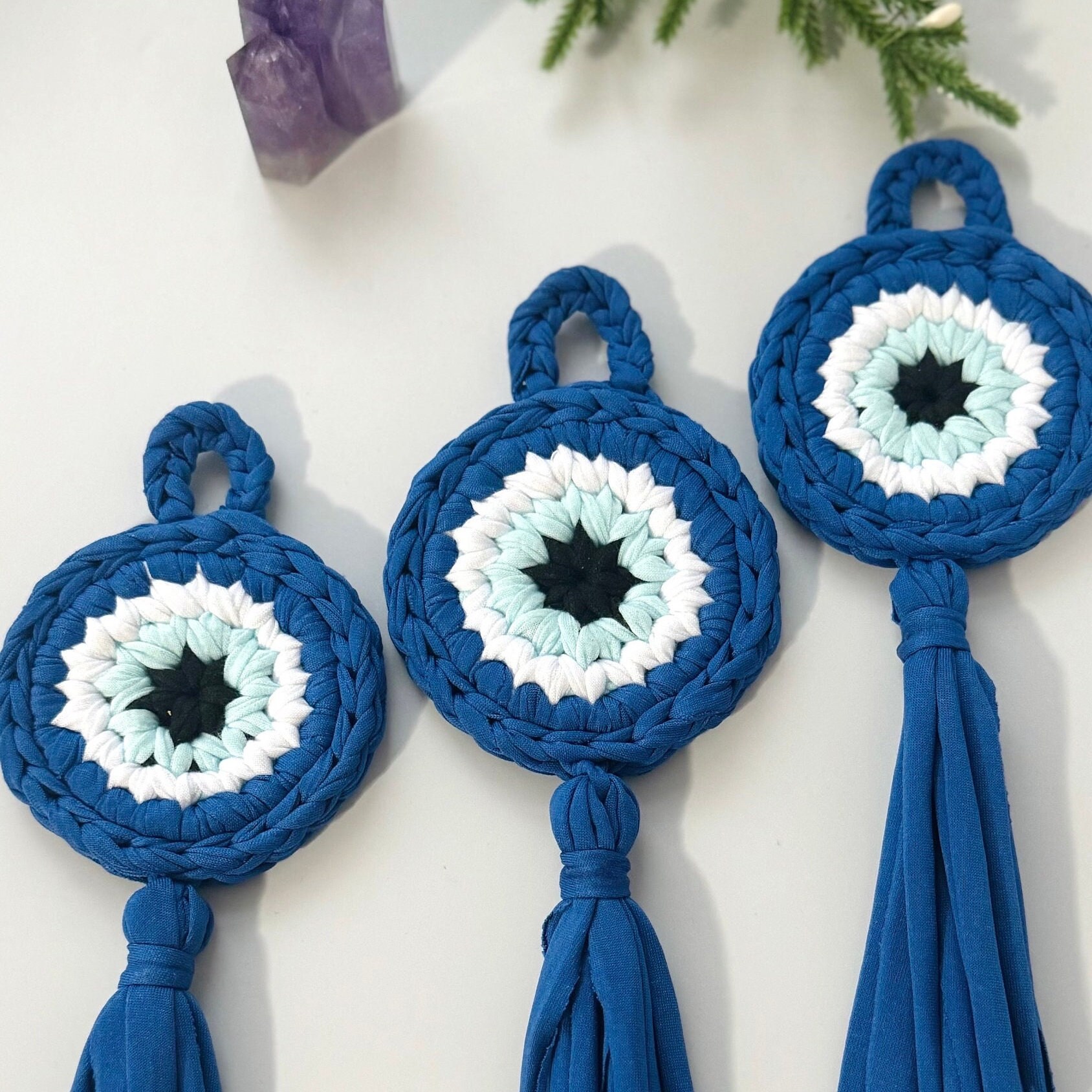Evil Eye Wall Hanging Crochet Pattern / Evil Eye Crochet Pattern / Evil ...