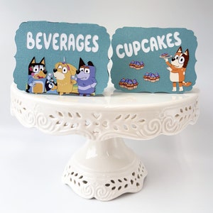 Bluey Food Labels, Birthday Party Table Decor, Custom Phrases (set of 6 ...