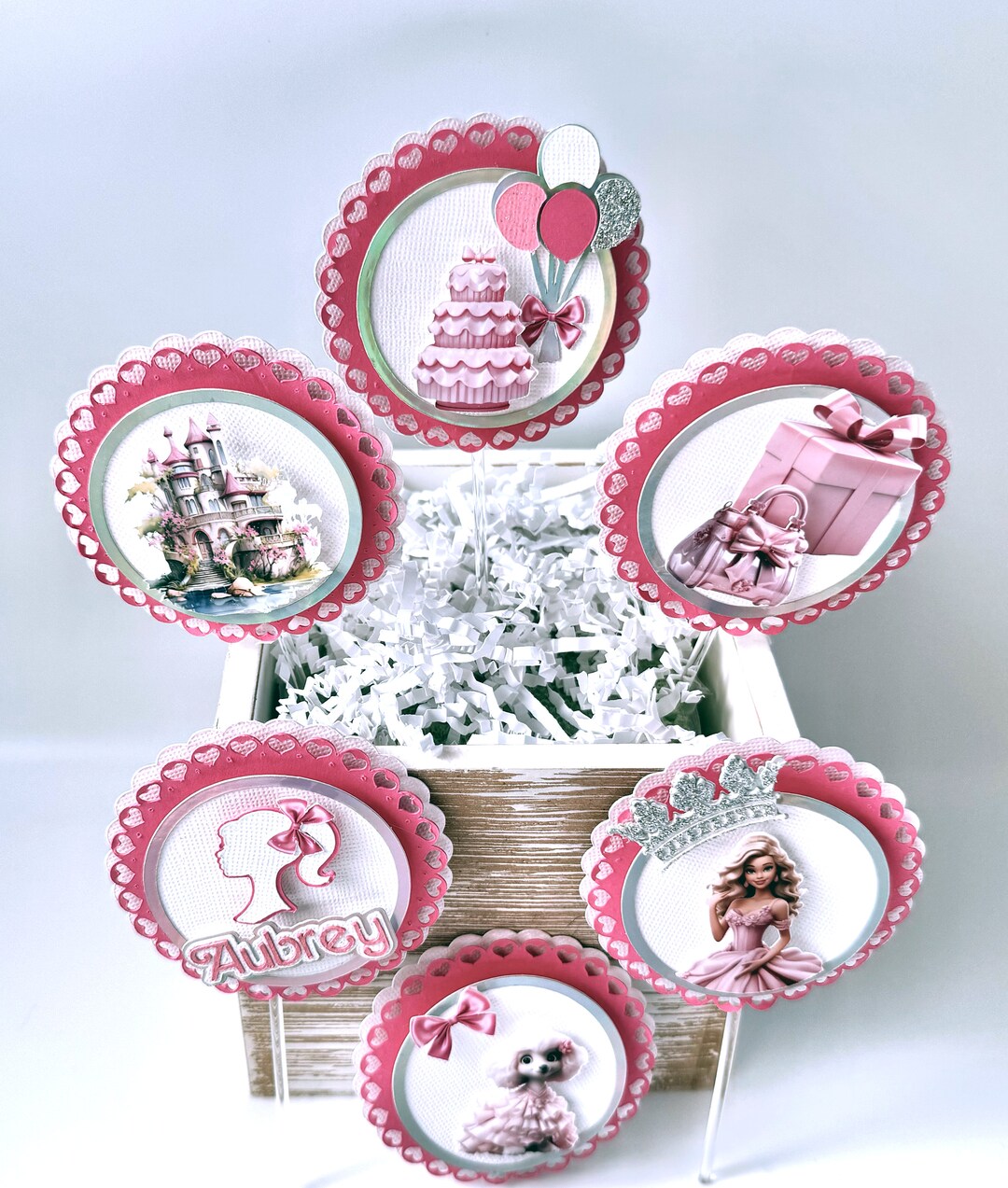 Fashion Pink Doll Cupcake Toppers Set of 12, With Custom Name - Etsy