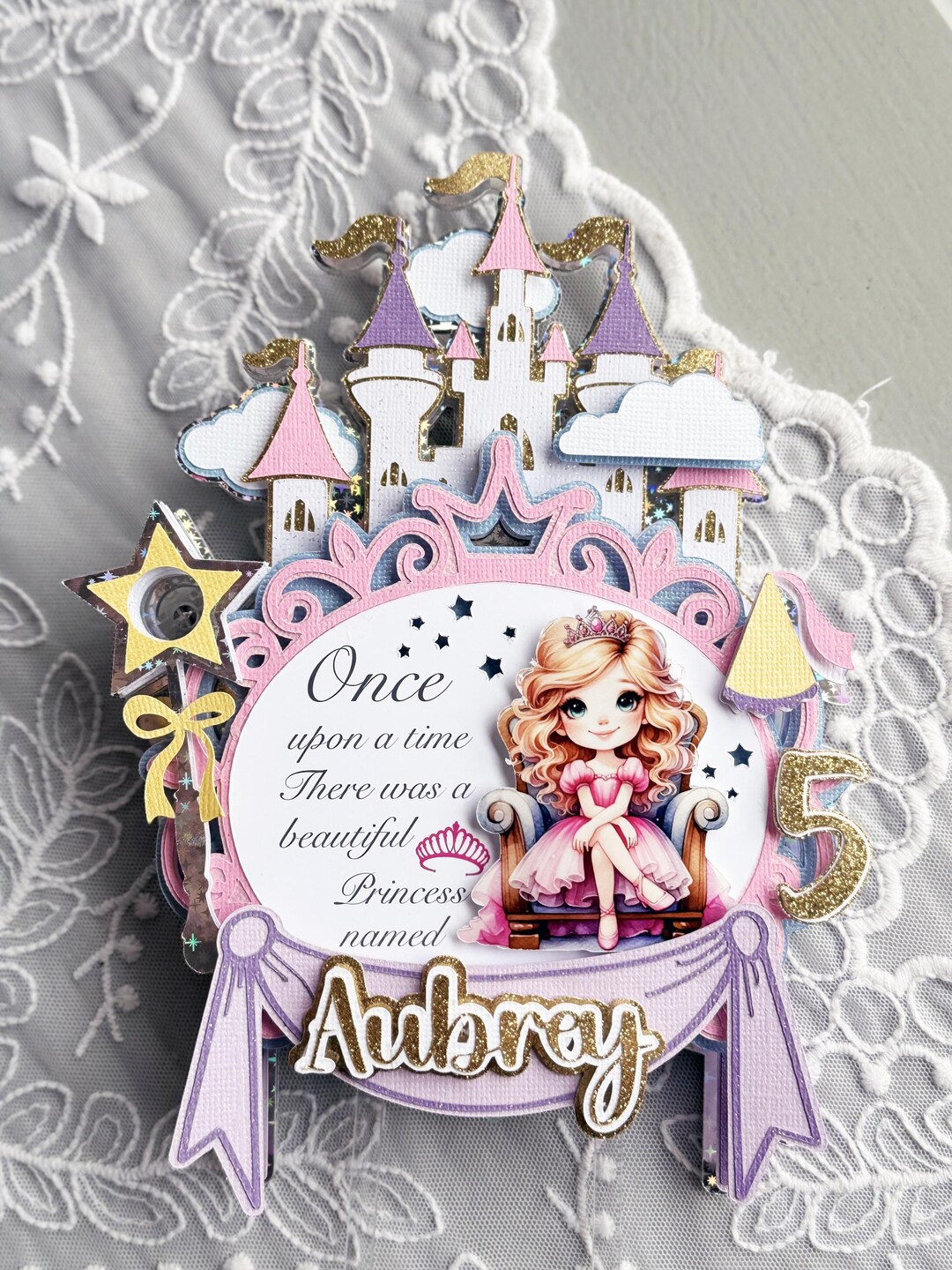 Princess Cake Topper With 1 Mini Light in Wand With 6 Different ...