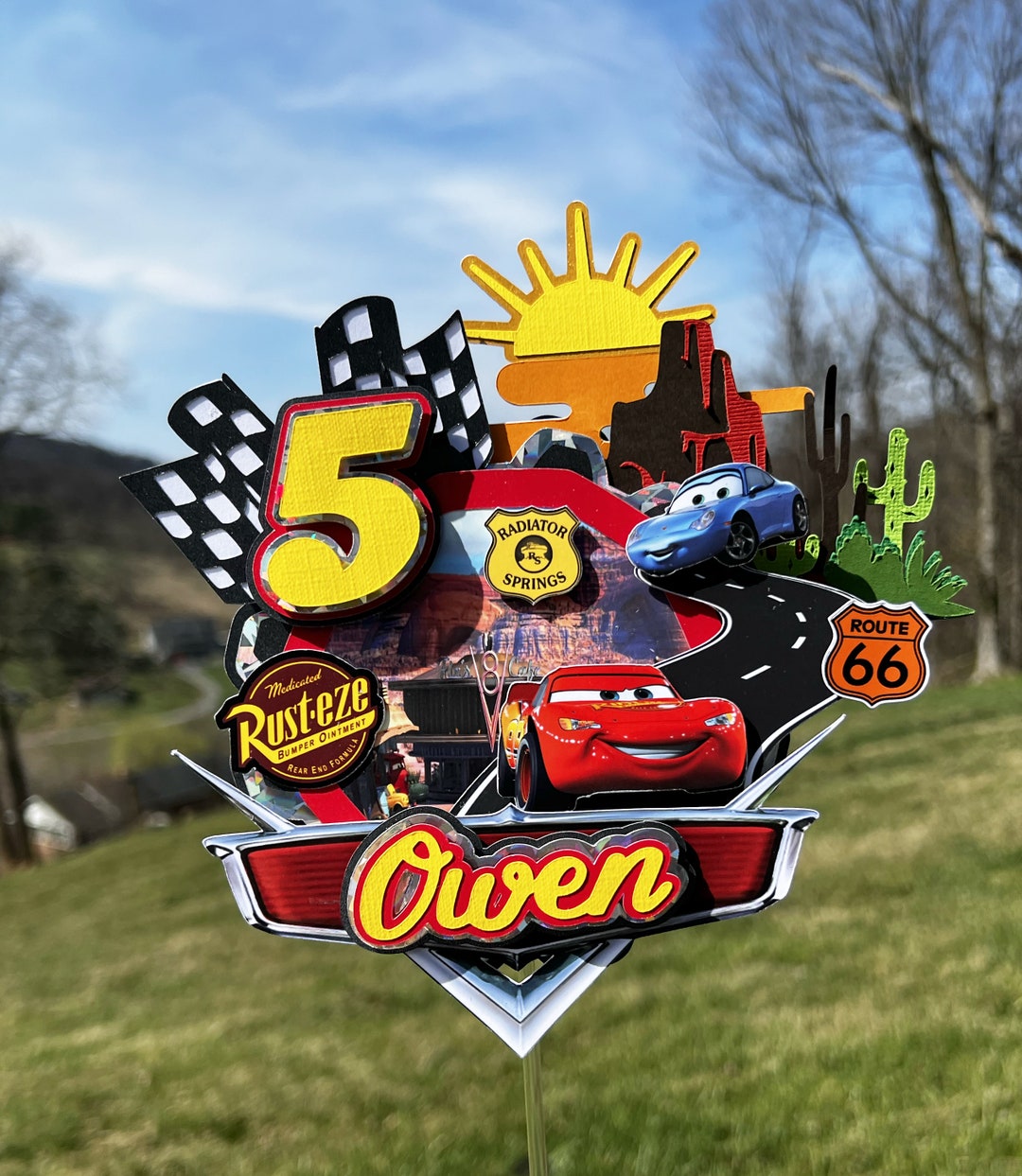 Inspired Car Cake Topper, With Custom Name and Age - Etsy