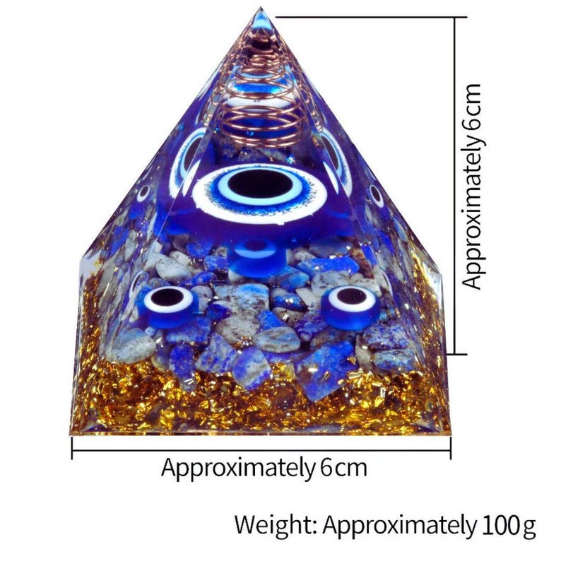 Evil Eye Crystal Pyramid Blue Eyes Natural Lapis Lazuli Stones Healing ...