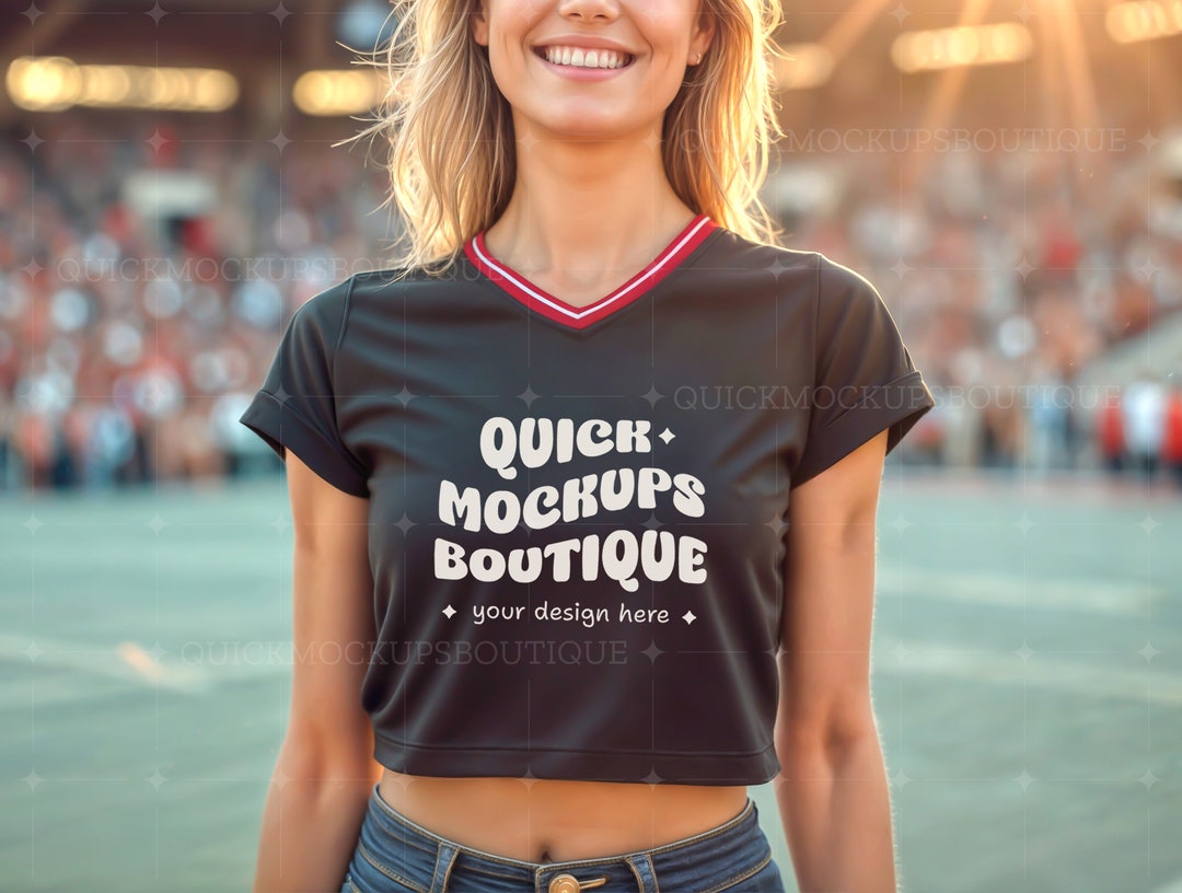 Mockup Panthers Cheerleading Black T-shirt Female Mockup Basketball T ...