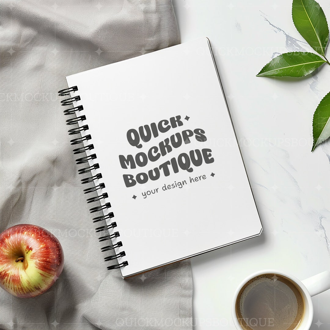 Spiral Notebook Mockup Blank Spiral Notebook Mockup Planner Mockup ...