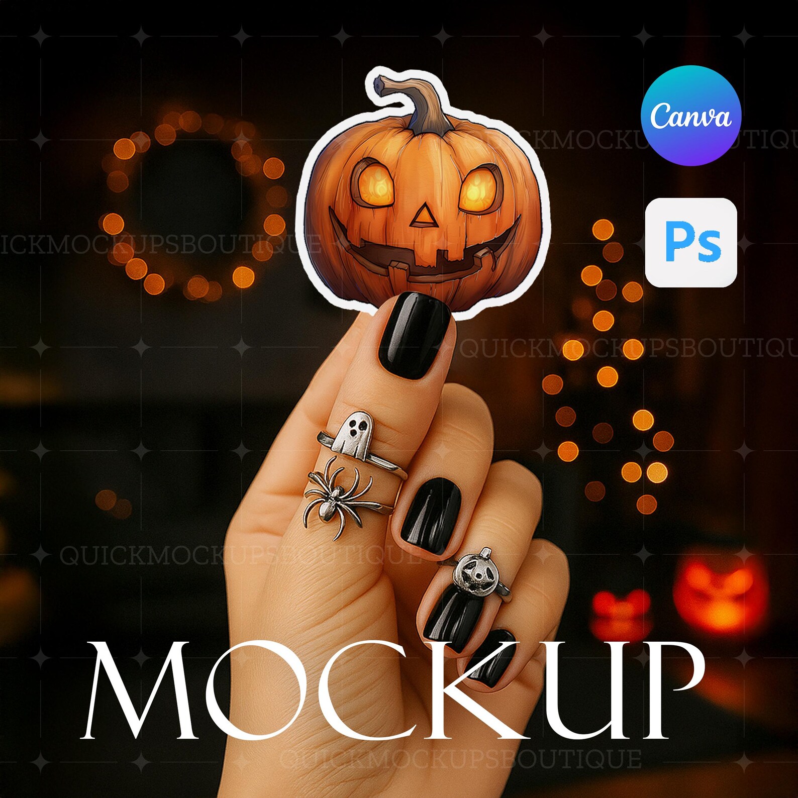 Sticker Mockup Bundle: Hand Holding, Round & Freeform (PSD, Canva, JPG ...