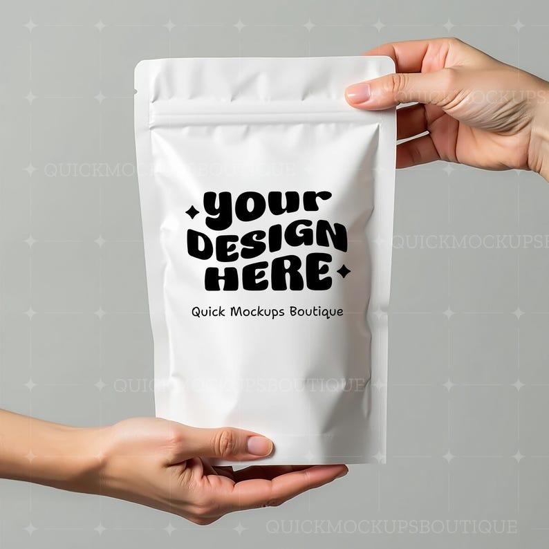 Resealable Food Pouch Mockup | Blank Mylar Bag, PSD Canva PNG (digital ...