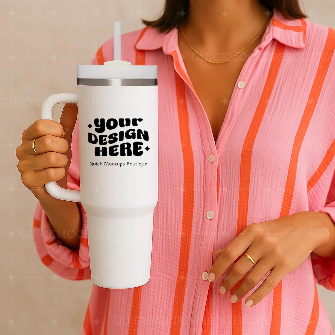 Printify 40 Oz Insulated Tumbler Mockup JPG White Mockup Product Mock ...
