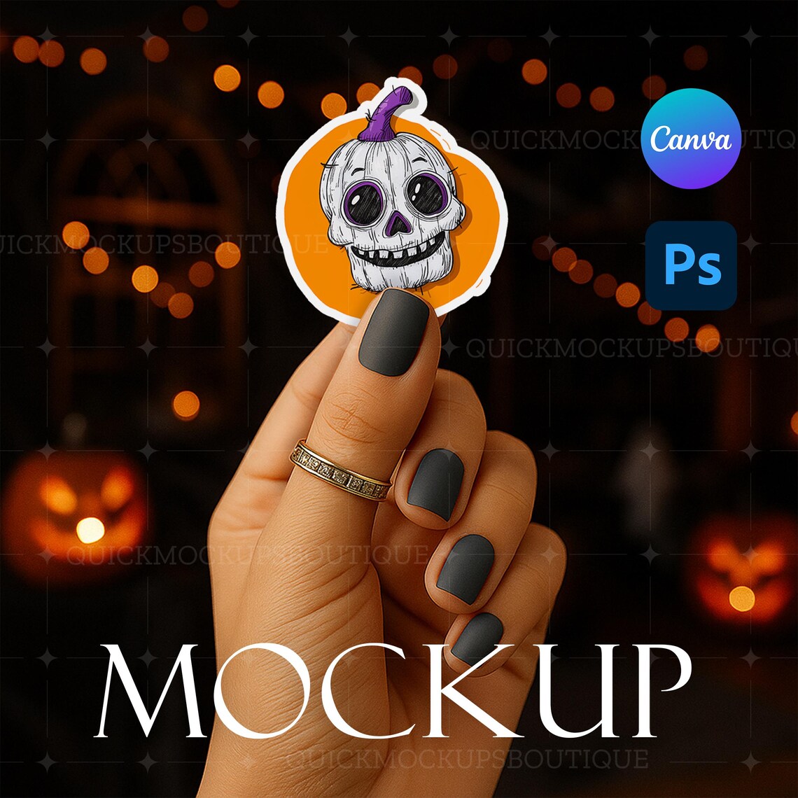 Sticker Mockup Bundle: Hand Holding, Round & Freeform (PSD, Canva, JPG ...