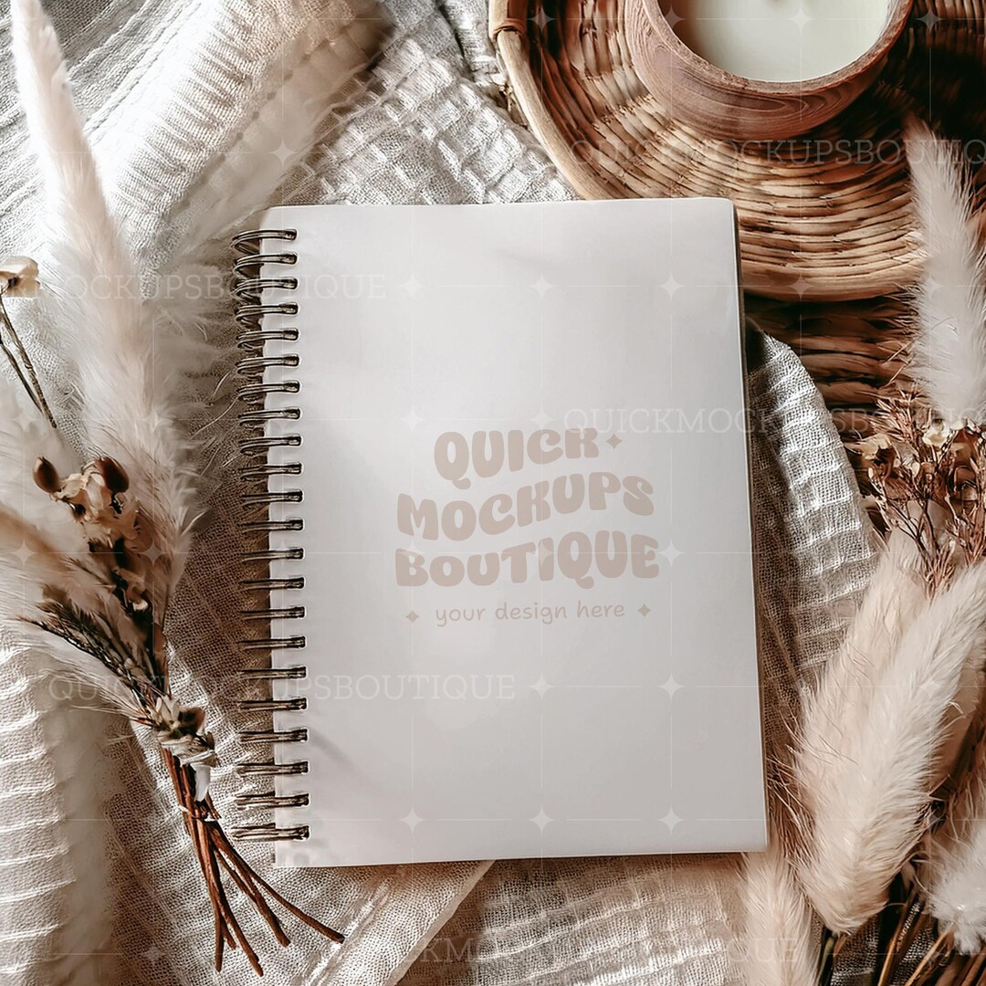 Spiral Notebook Mockup Blank Spiral Notebook Journal Mockup | Hardcover ...