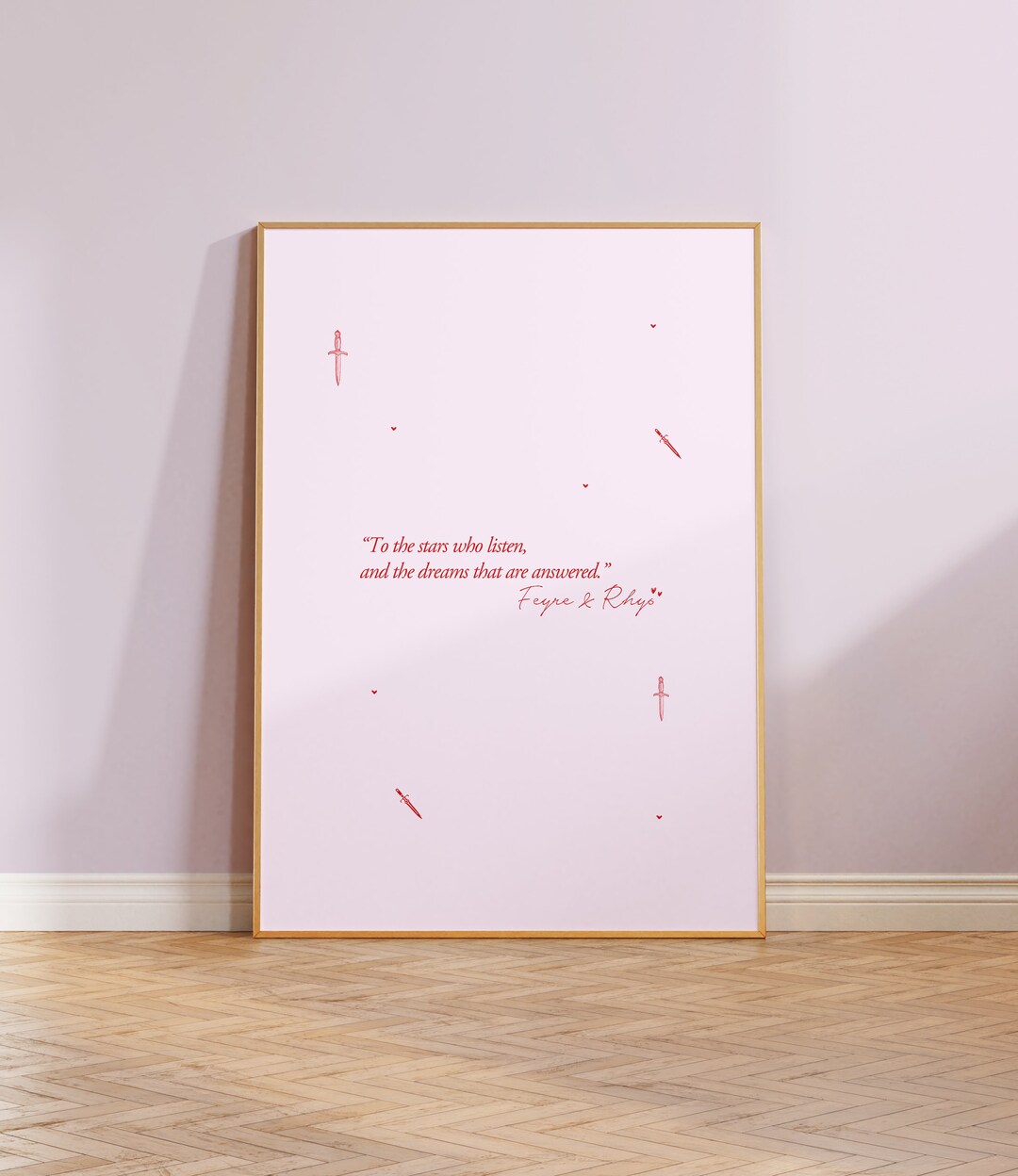 ACOTAR Digital Book Print Aesthetic in Pink and Red | Sarah J. Maas | A ...