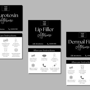 Injectables Aftercare Cards, Filler Aftercare Cards, Botox Aftercare ...