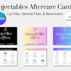 Injectables Aftercare Cards, Filler Aftercare Cards, Botox Aftercare ...