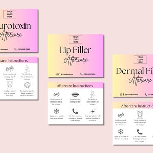 Injectables Aftercare Cards, Filler Aftercare Cards, Botox Aftercare ...