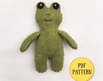 PDF FILES Friendly Frog Doll Felt Sewing Pattern Instant Download the ...