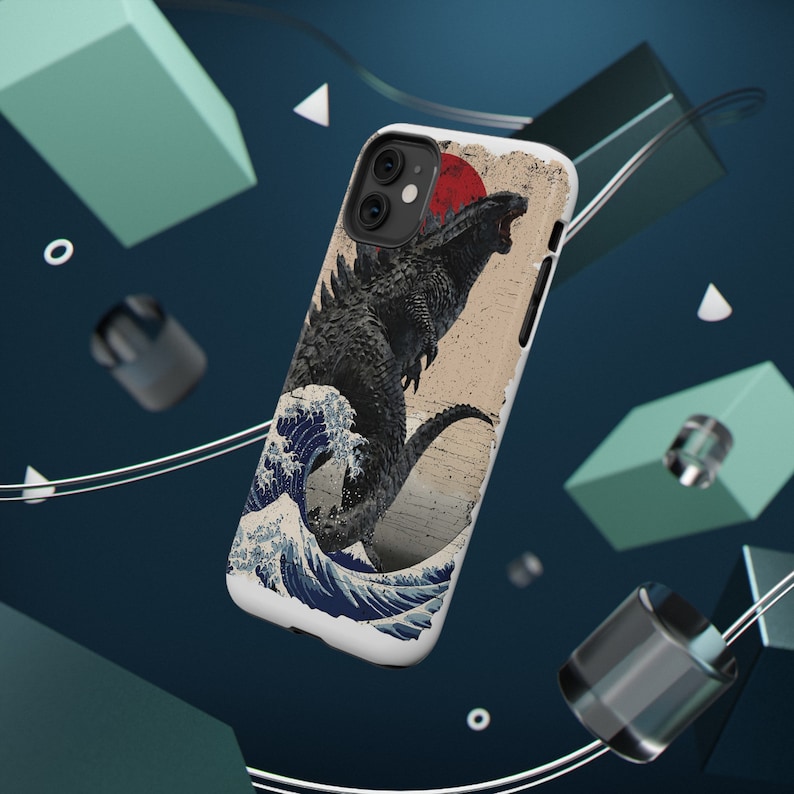 Impact-resistant Cases Vintage Godzilla in Ocean & Sunset - Etsy