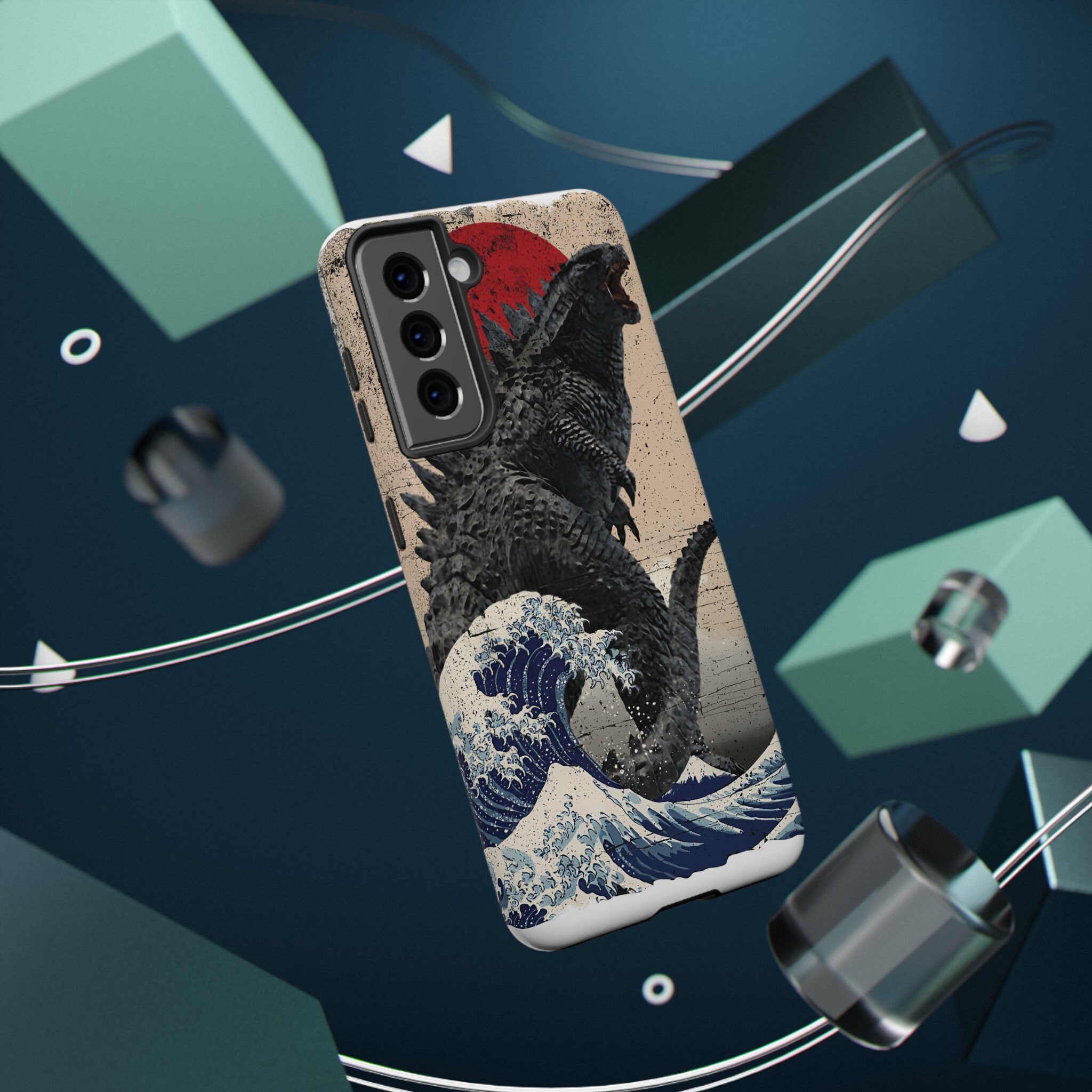 Impact-resistant Cases Vintage Godzilla in Ocean & Sunset - Etsy