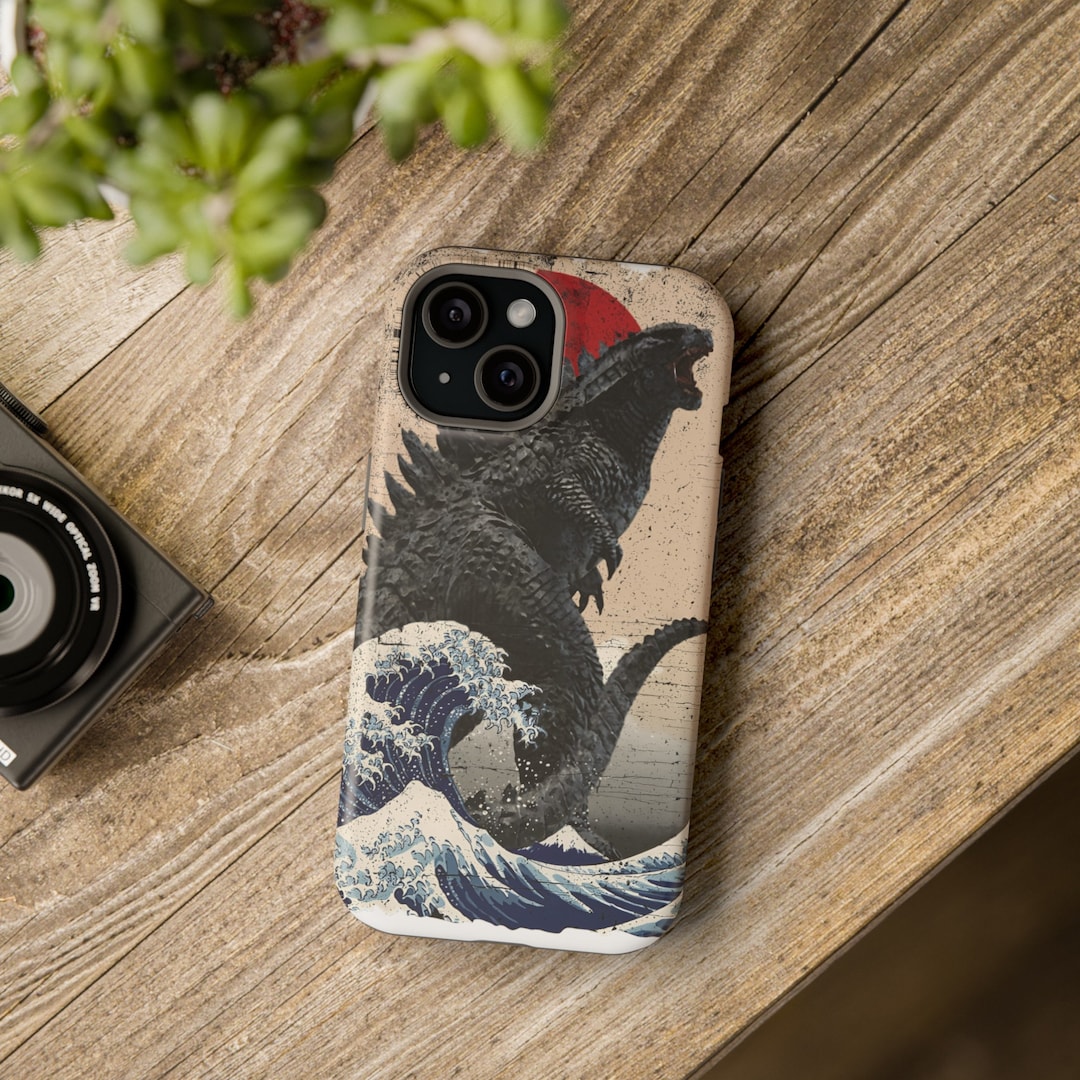 Impact-resistant Cases Vintage Godzilla in Ocean & Sunset - Etsy