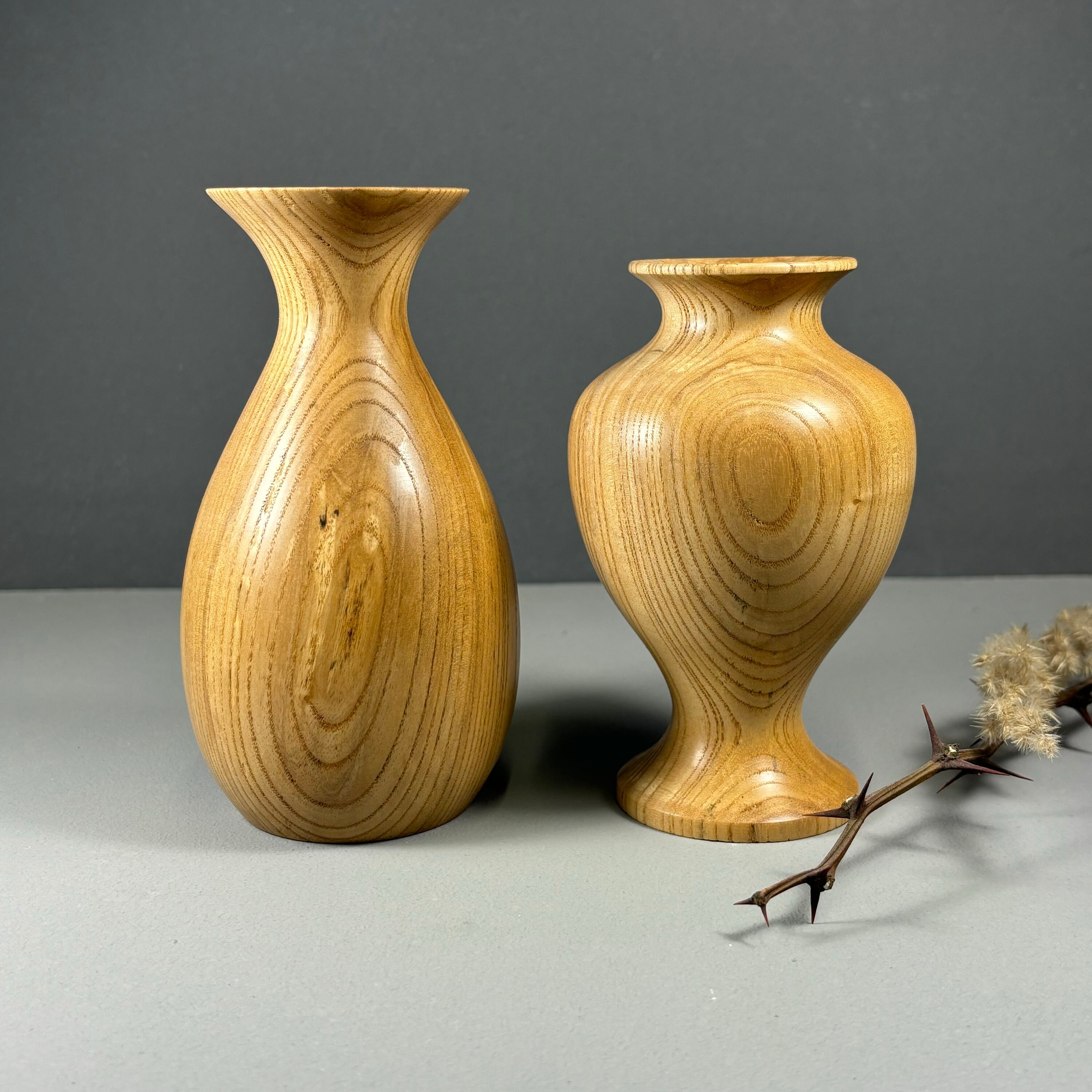 Handmade Ash Wood Vase Set: Unique Decorative Vases - Etsy