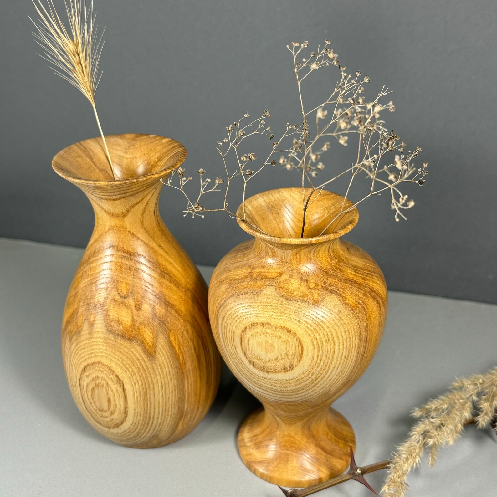 Handmade Ash Wood Vase Set: Unique Decorative Vases - Etsy
