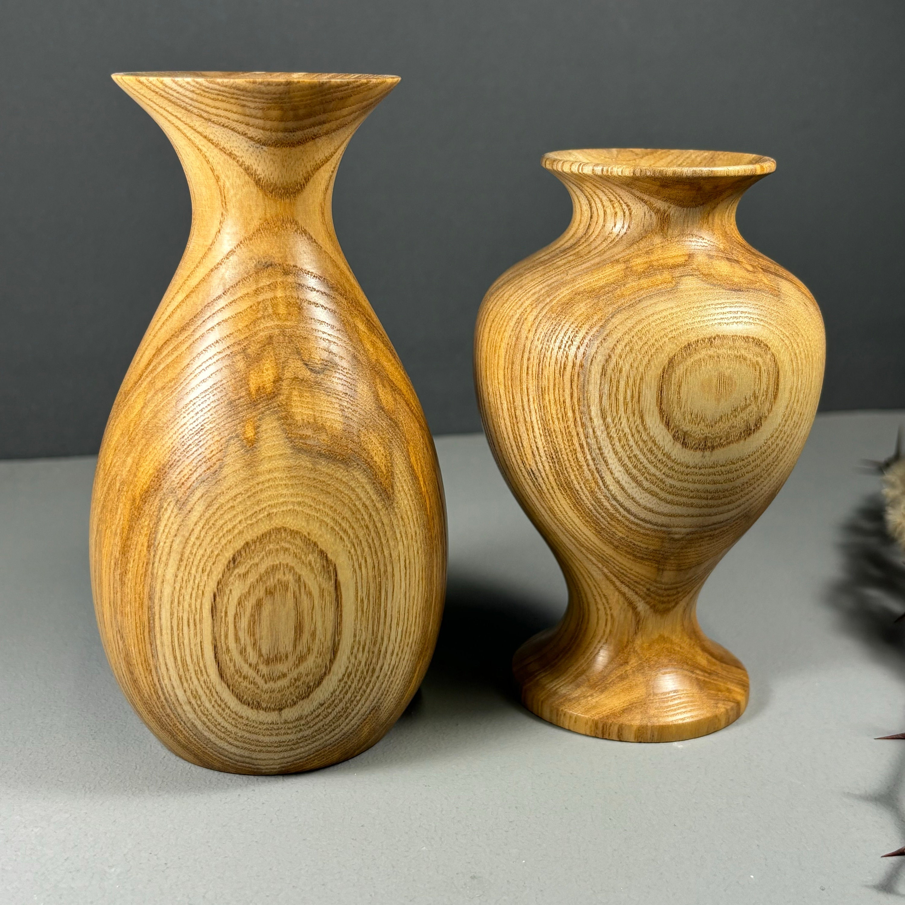 Handmade Ash Wood Vase Set: Unique Decorative Vases - Etsy