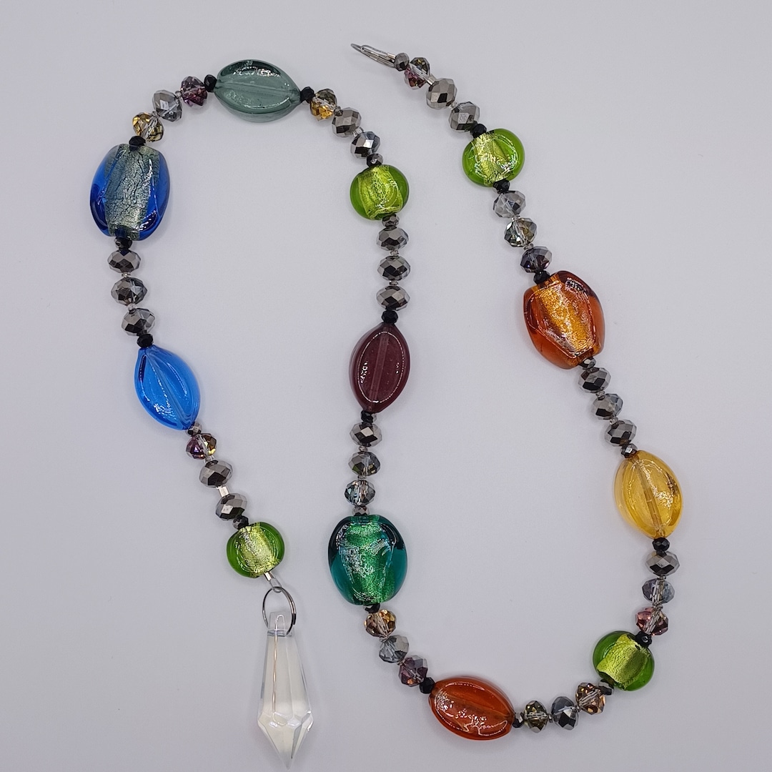 Artisan Glass and Crystal Single Strand Suncatcher 22 W/prism Sparkle ...