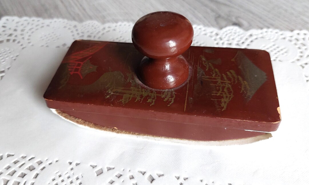 Vintage Ink Blotter, Hand Painted, With Round Handle, Collectible Ink ...