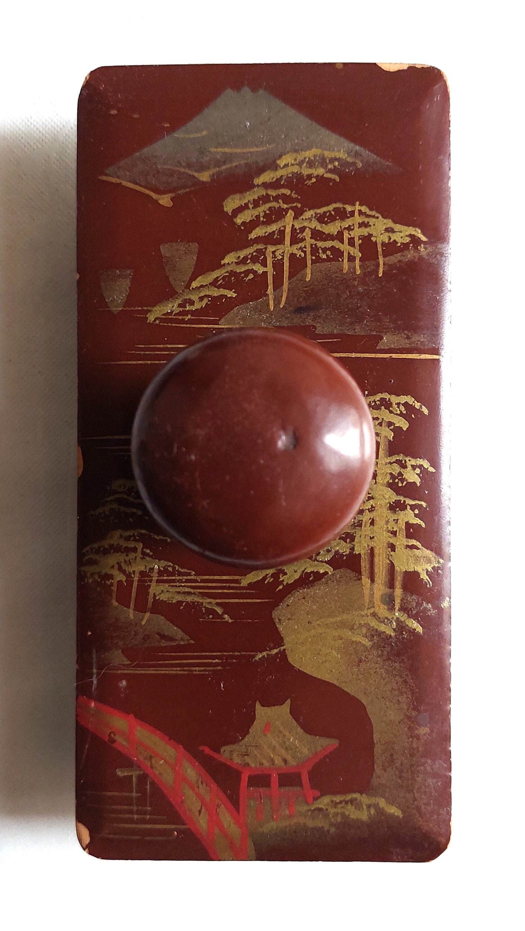 Vintage Ink Blotter, Hand Painted, With Round Handle, Collectible Ink ...