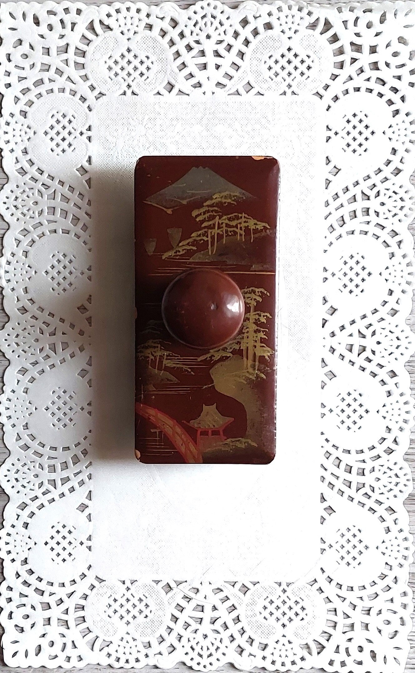 Vintage Ink Blotter, Hand Painted, With Round Handle, Collectible Ink ...