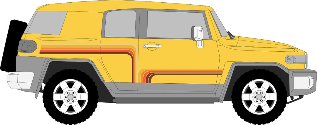 Toyota FJ Cruser Retro Vintage Vehicle Stripe - Etsy