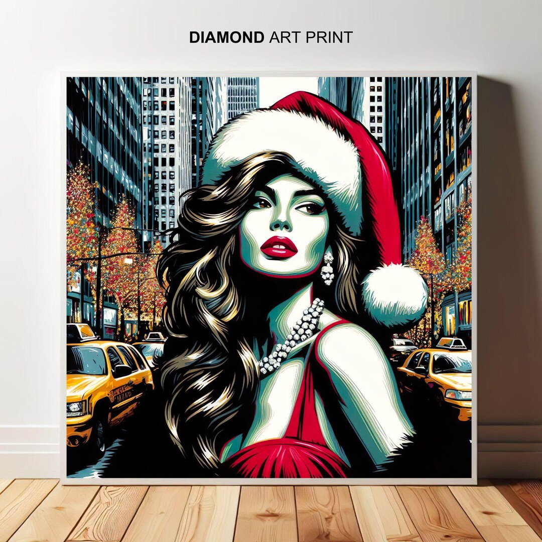 Happy Advent N.03 Xmas Lady With Elf Hat Surrounded by the Streets of ...